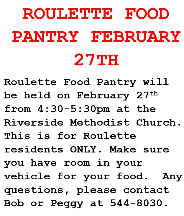 roulette-food-pantry-feb-24 – Solomon's Words for the Wise