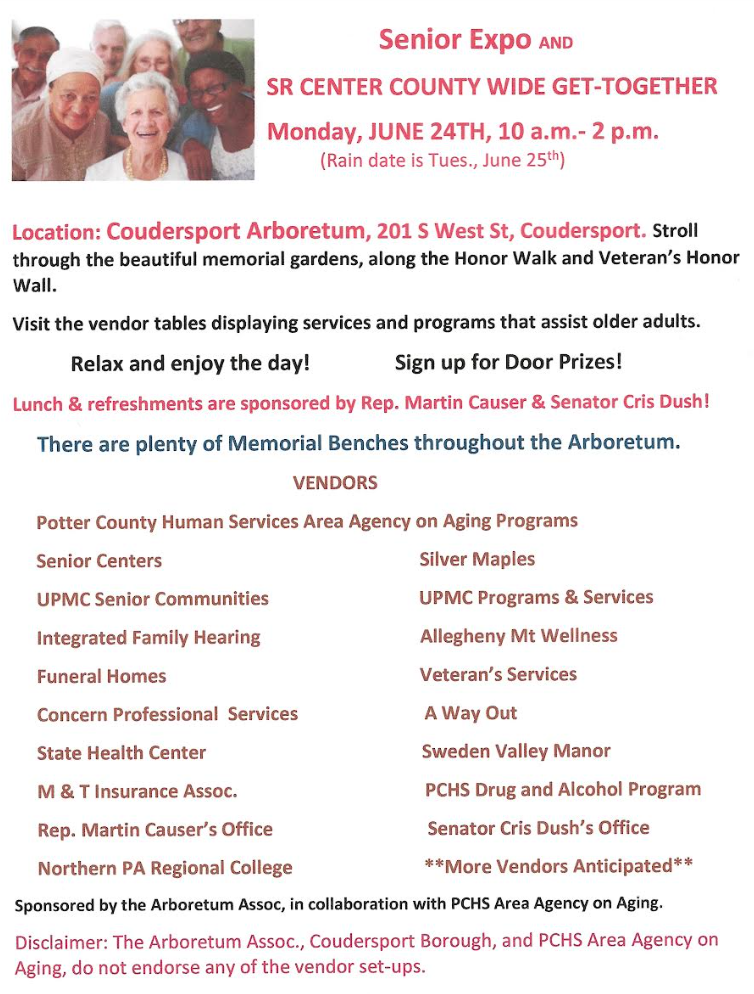 Senior Expo Monday at Coudersport Arboretum – Solomon's Words for the Wise