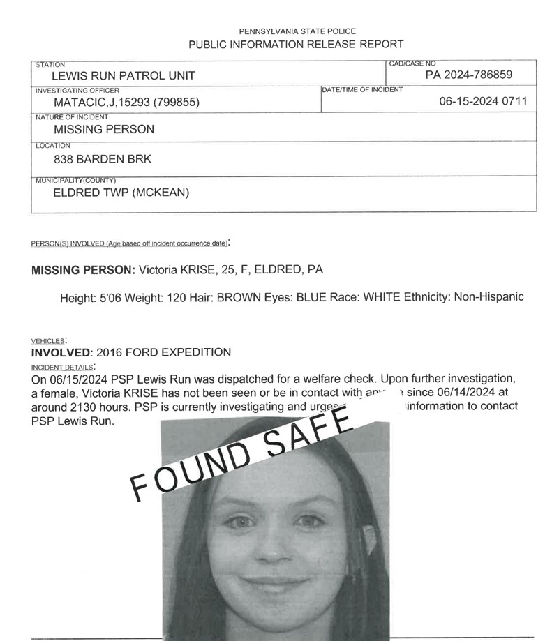 Missing Eldred Woman Found Safe – Solomon's Words for the Wise