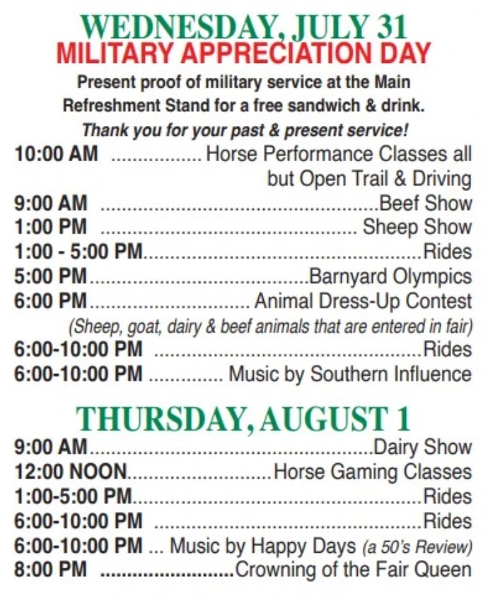 Potter County Fair, Millport, PA – Solomon's Words for the Wise