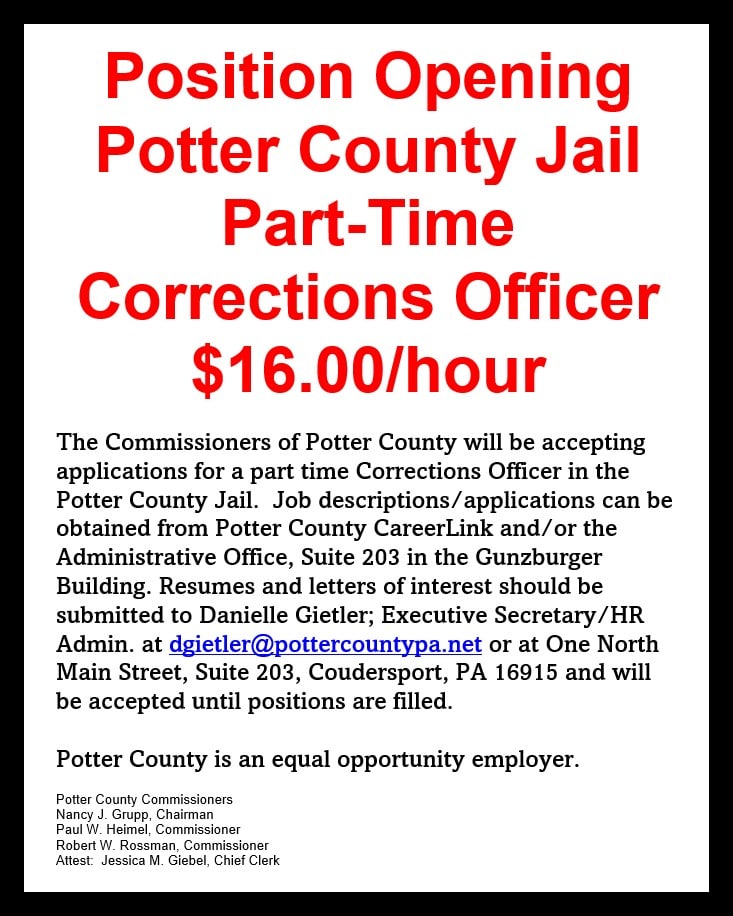 Potter County Jail is Seeking Part-Time Correction Officers – Solomon's ...