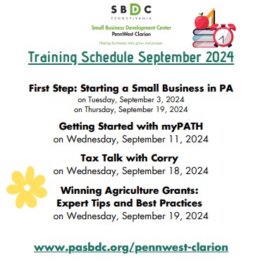 SMALL BUSINESS DEVELOPMENT CENTER SEPTEMBER TRAINING SCHEDULE – Solomon ...