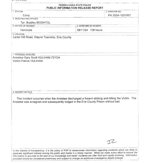 Corry State Police Make Arrest for Homicide in Wayne Township – Solomon ...
