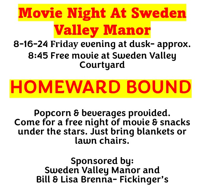 Movie Night Tonight At Sweden Valley Manor – Solomon's Words for the Wise