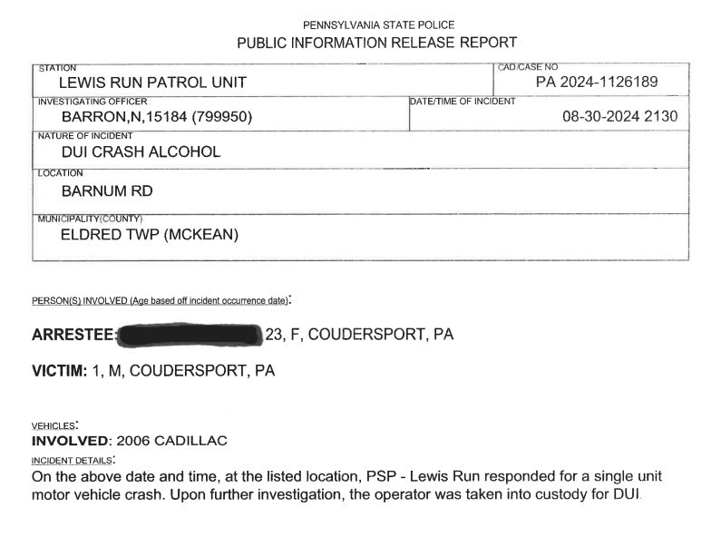 Multiple DUI Arrests In McKean County – Solomon's Words for the Wise