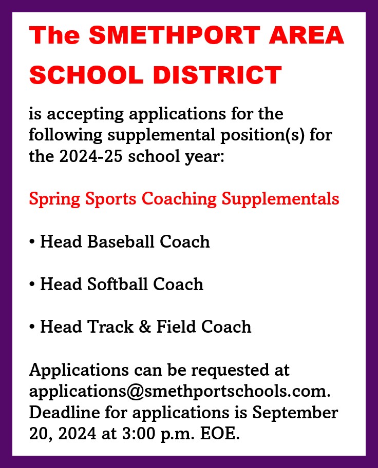 The Smethport Area School District Is Hiring Coaches – Solomon's Words ...