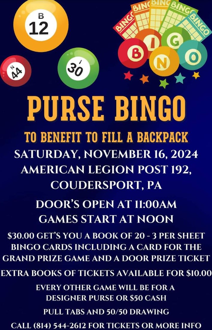 To Fill A Backpack Purse Bingo – Solomon's Words for the Wise