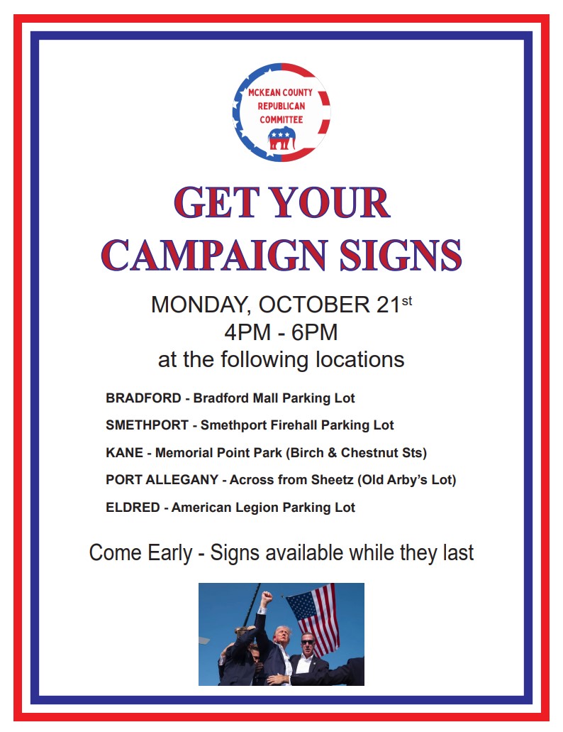 Republican Campaign Signs Available Today October 21st – Solomon's Words for the Wise