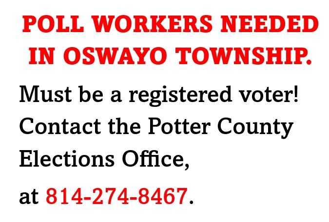 Poll Workers Needed In Oswayo Twp. – Solomon's Words for the Wise