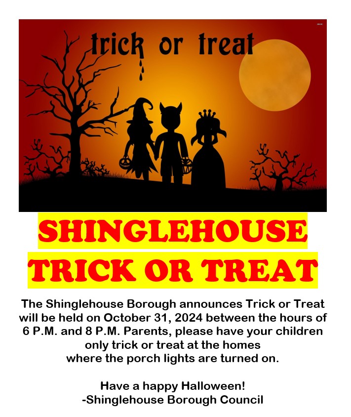 The Shinglehouse Borough Trick Or Treat Will Be October 31st – Solomon ...
