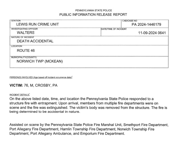 Death Ruled Accidental In In Fire In Norwich Twp. – Solomon's Words for ...