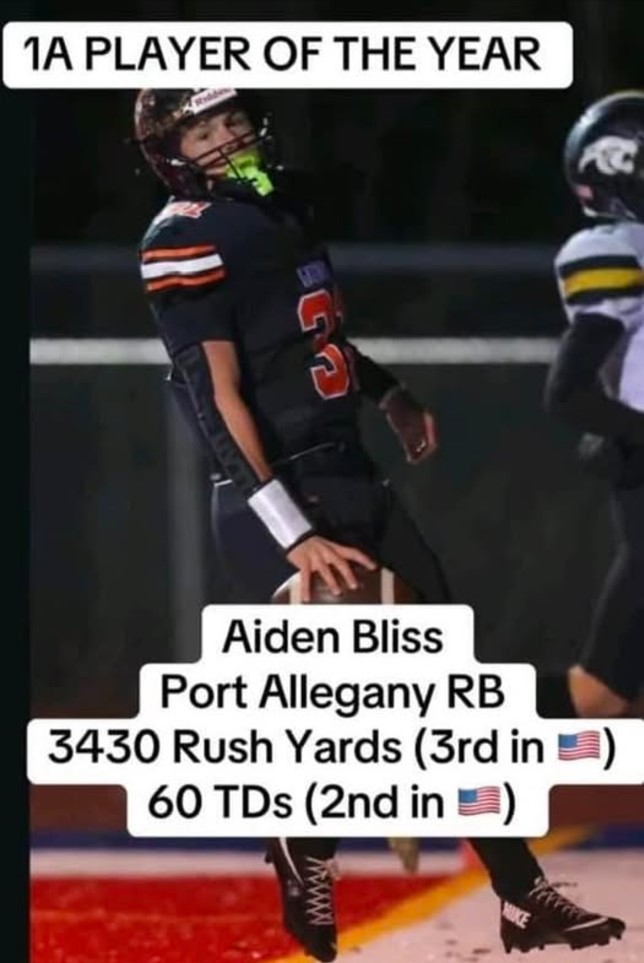 Port Allegany Gators Aiden Bliss Named 1A Player Of The Year – Solomon ...