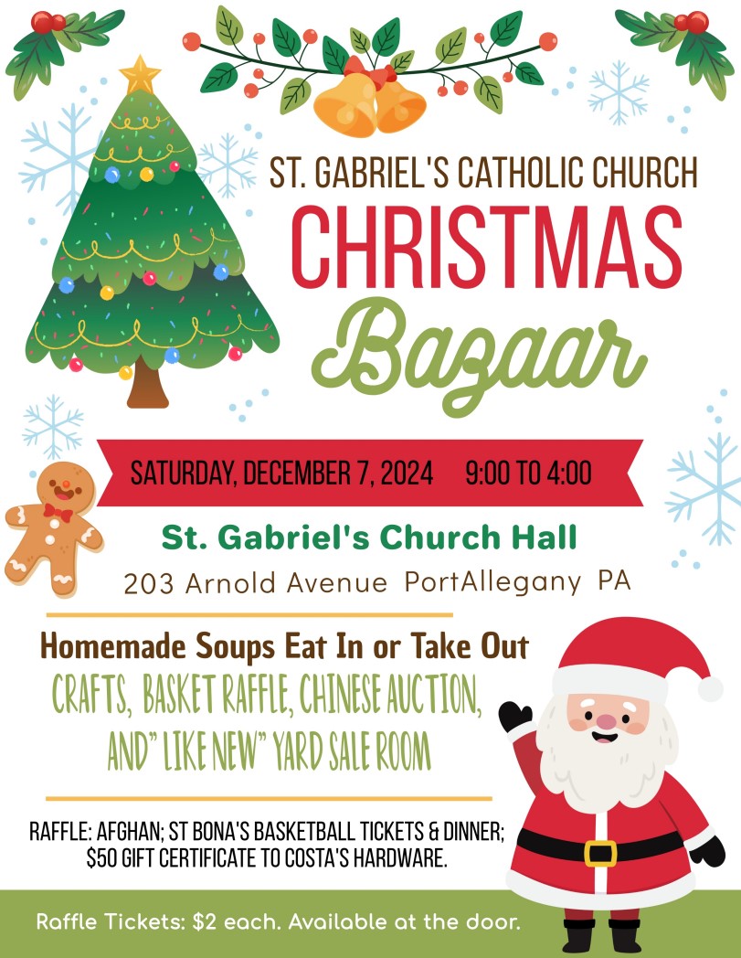 St. Gaberial’s Christmas Bazaar December 7th – Solomon's Words for the Wise