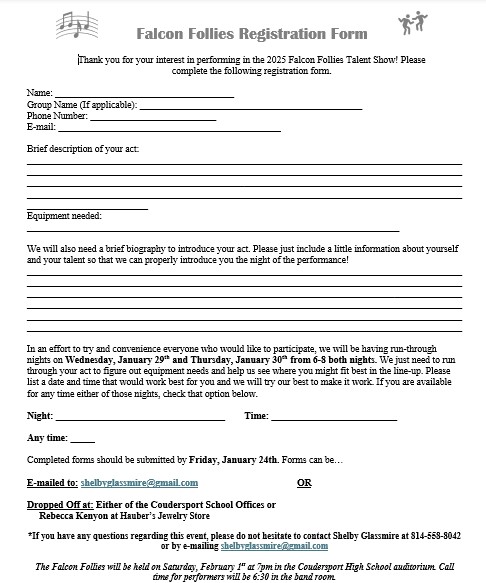 Falcon Follies Talent Show, Saturday, February 1st – Solomon's Words ...