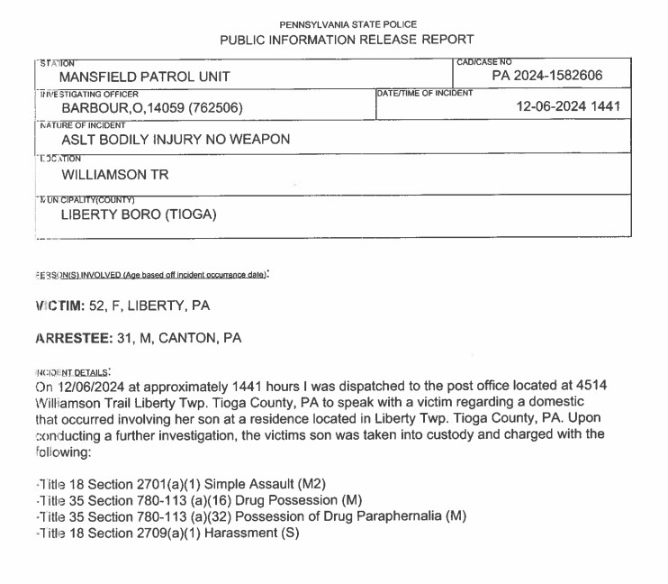 Assault Arrest In Liberty Borough – Solomon's Words for the Wise