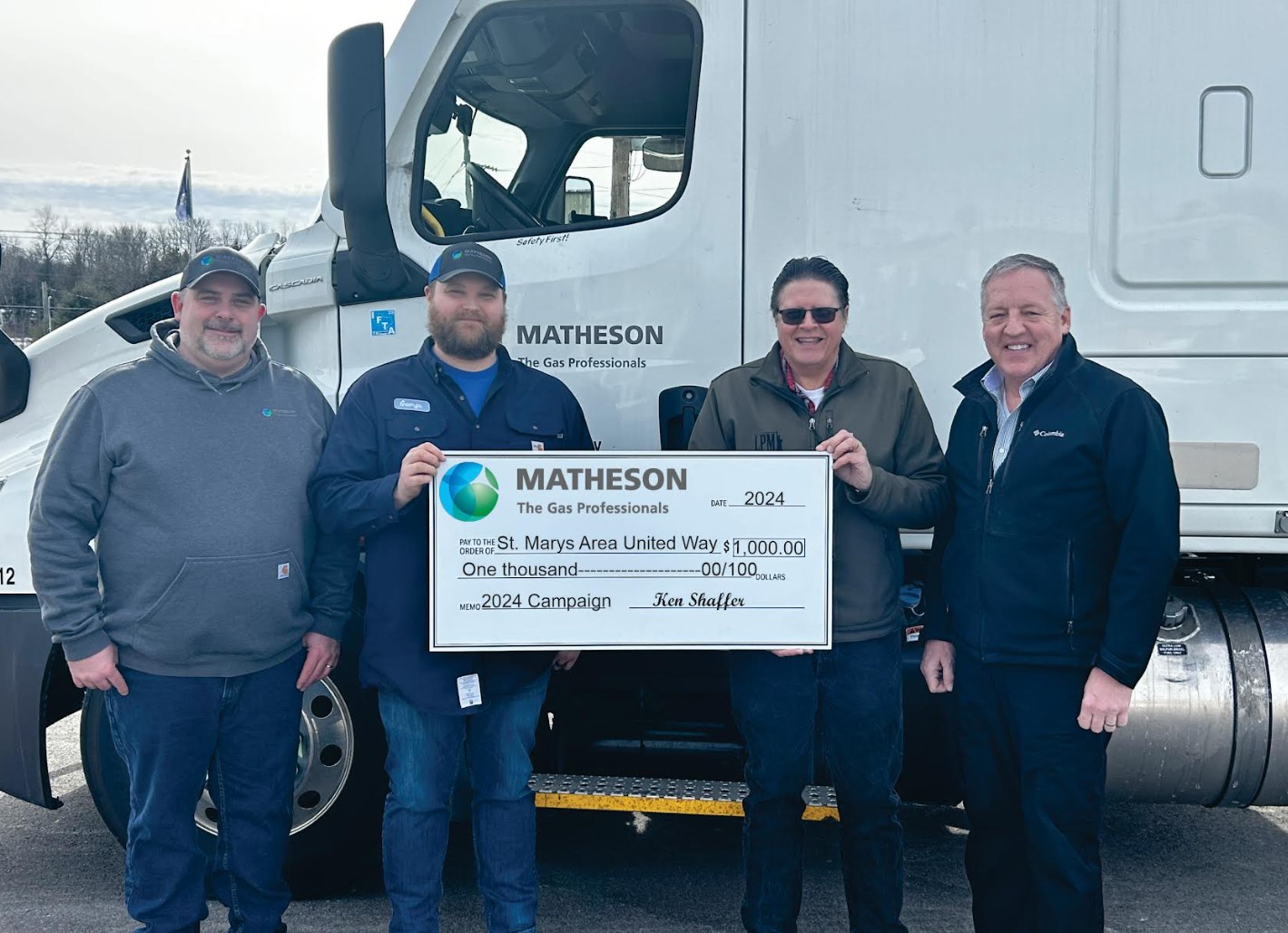 Matheson Gas Makes Generous Donation to St. Marys Area United Way ...