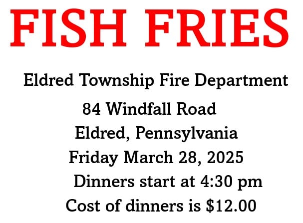 Fish Fry At The Eldred Twp. Fire Department March 28th – Solomon's Words for the Wise