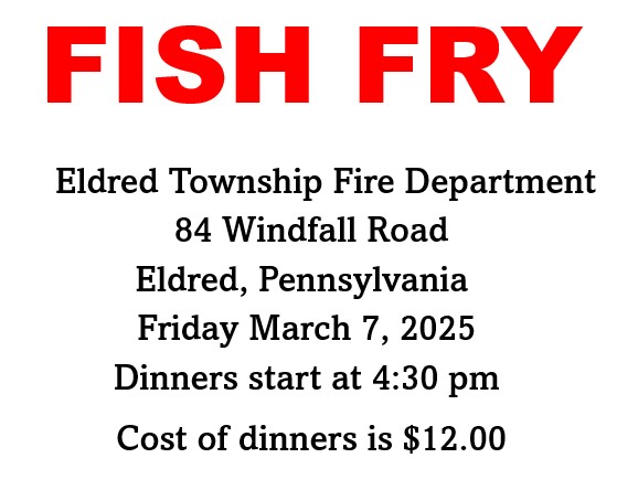 Fish Fry At The Eldred Township Fire Hall Tonight March 7th – Solomon's ...