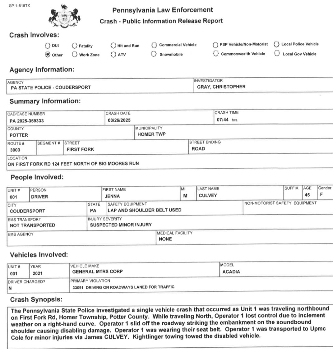 Suspected Minor Injuries And Disabling Damage In One Vehicle Accident ...