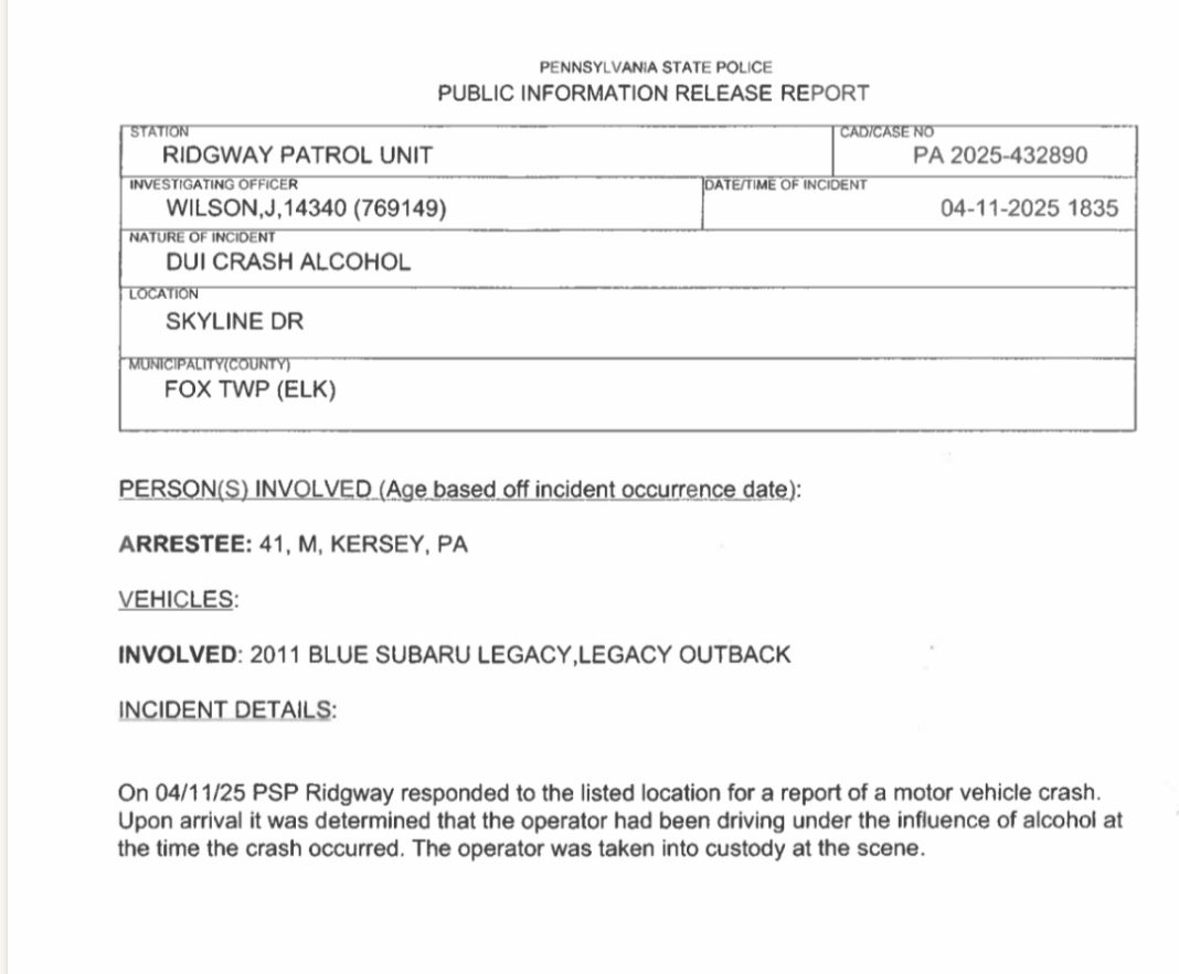 DUI Arrest In Fox Twp. – Solomon's Words for the Wise