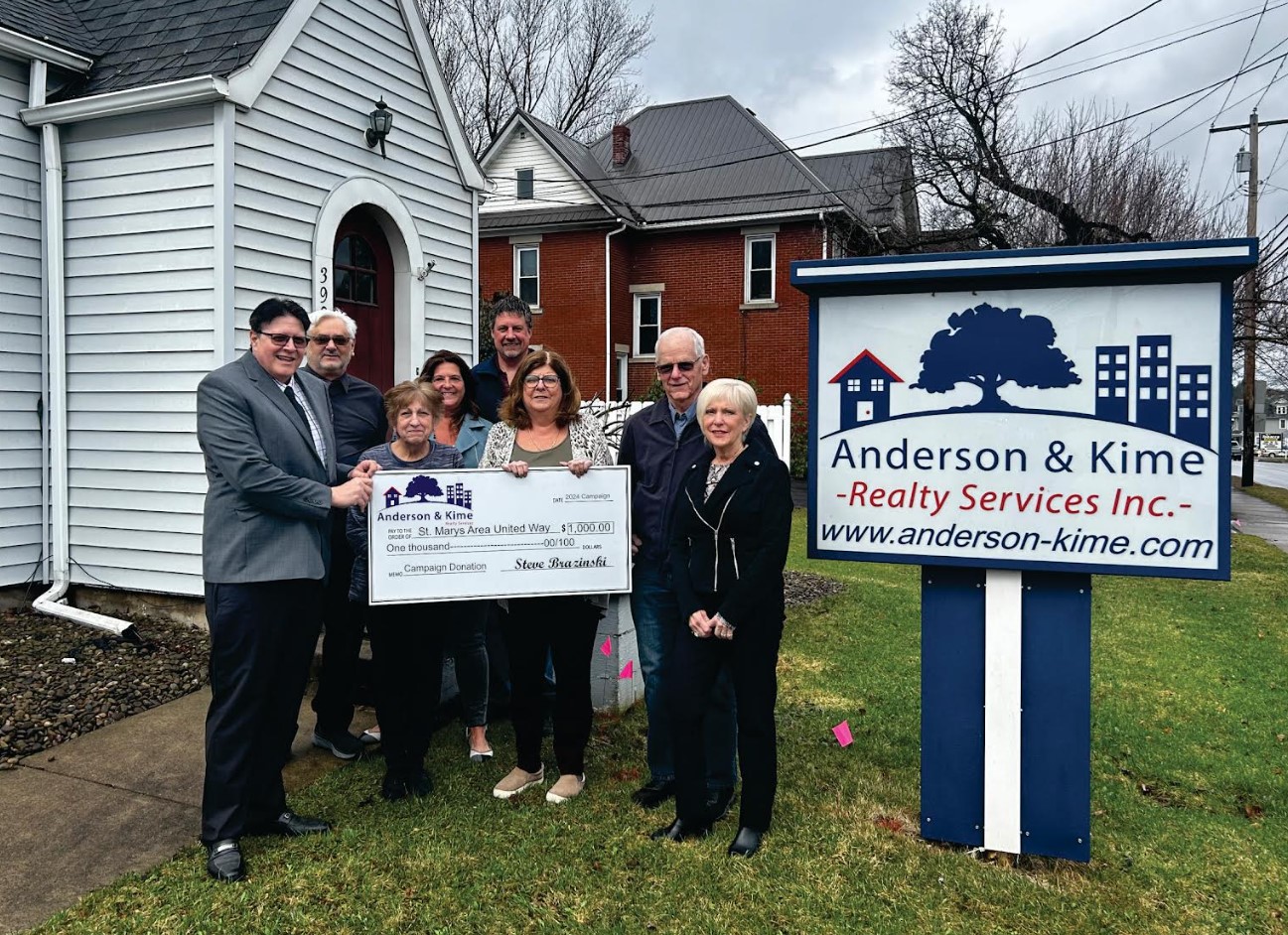 Anderson & Kime Realty Donates Generously to St. Marys Area United Way ...