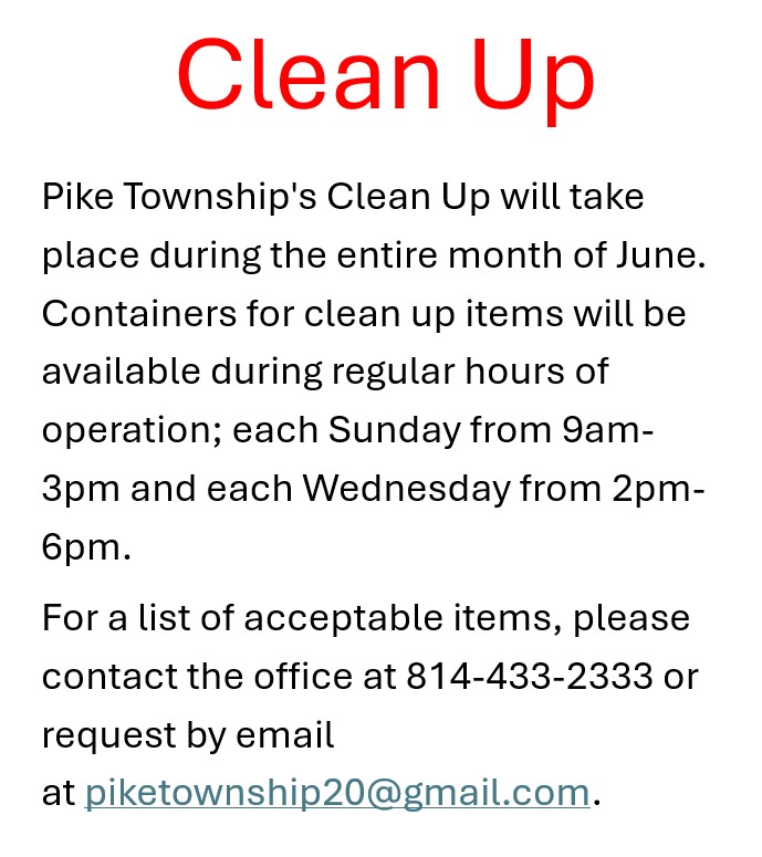 Pike Twp. Clean Up Will Be All Of June – Solomon's Words for the Wise