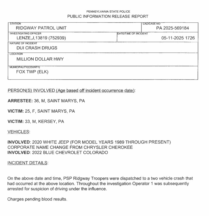 DUI Arrest In Fox Twp. – Solomon's Words for the Wise