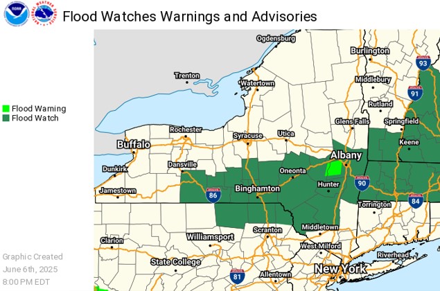 The National Weather Service in Binghamton Has Issued a Flood Watch for ...