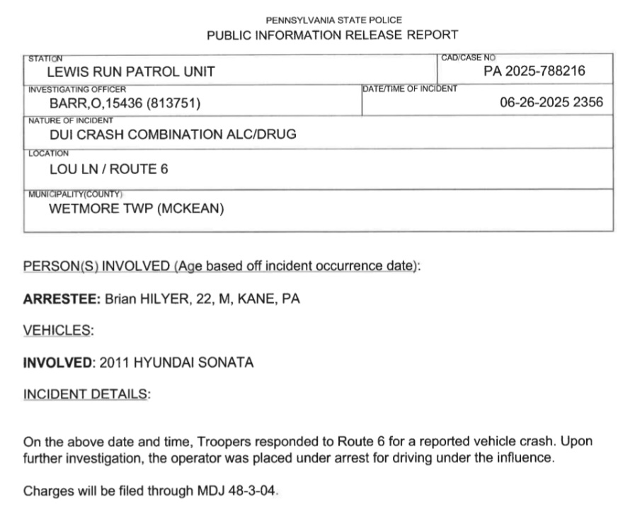 DUI Arrest In Wetmore Twp. – Solomon's Words for the Wise