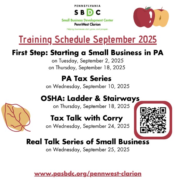SBDC Training Schedule, September 2025 – Solomon's Words for the Wise