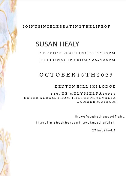 Celebrating The Life of Susan Healy October 18th, 2025 – Solomon's ...