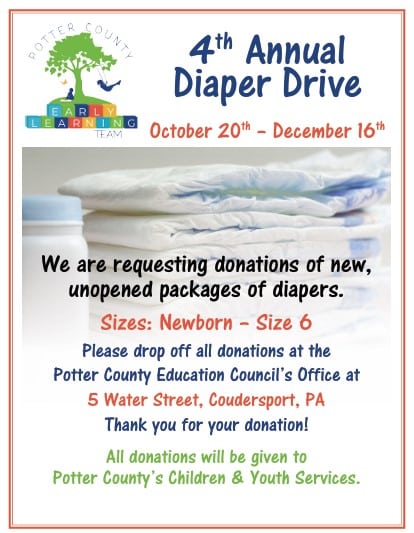 Potter County Early Learning Team, 4th Annual Diaper Drive – Solomon's ...