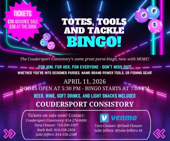 TOTES, TOOLS AND TACKLE BINGO!!! FOR HIM, FOR HER, FOR EVERYONE – DON’T ...
